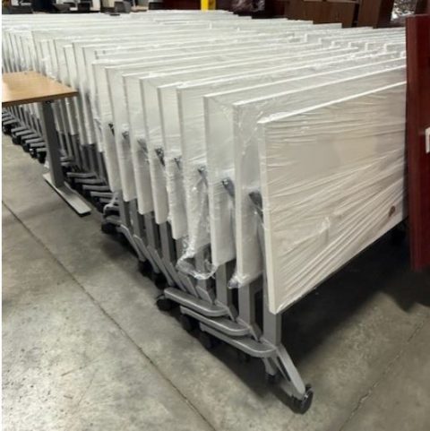 60" W x 30" D White Training Tables | Atlanta Office Liquidators